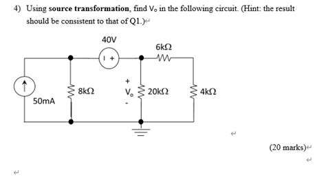 Solved 4 ﻿using Source Transformation Find Vo In The