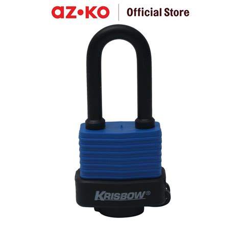 Jual Azko Krisbow Gembok Tahan Air 40 Mm Biru Steel Padlock Besi