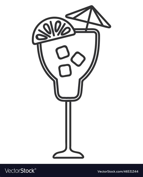 Cocktail Flat Isolated Royalty Free Vector Image