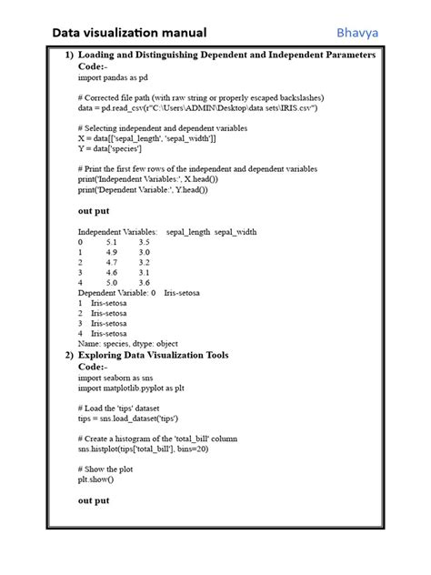 Data Visualization Lab Manual Pdf Computing Computer Programming