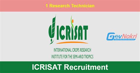 Icrisat Hiring Notification 2024 For 1 Post Of Research Technician