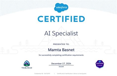 i m happy to share that i ve earned my 5th certification salesforce ai