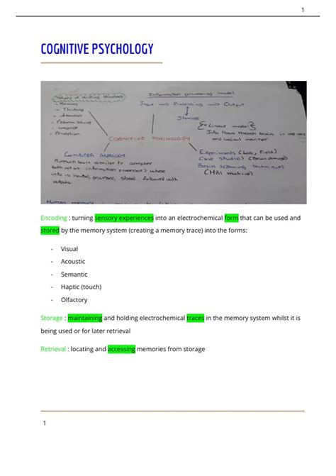 Summary Aa Notes Cognitive Psychology Unit 2 Cognitive Psychology Stuvia Uk