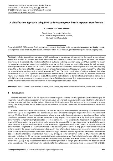 pdf a classification approach using svm to detect magnetic inrush in
