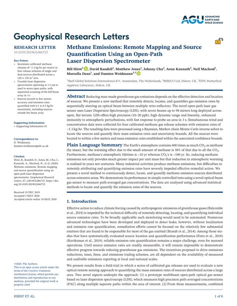 Pdf Methane Emissions Remote Mapping And Source Quantification Using