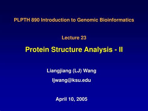 PPT Protein Structure Analysis II PowerPoint Presentation Free Download ID