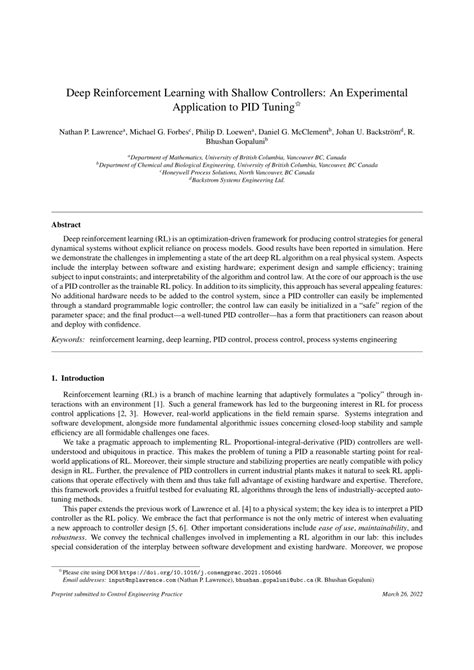 pdf deep reinforcement learning with shallow controllers an