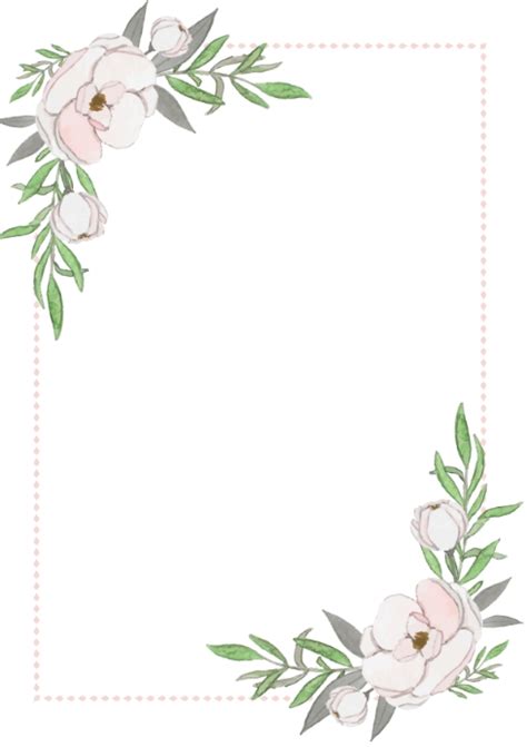 Pink And Green Flower Border
