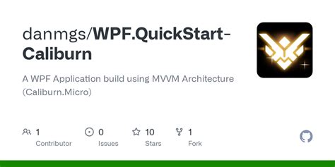 github danmgs wpf quickstart caliburn a wpf application build using mvvm architecture