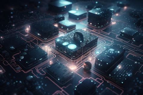 3d Illustration Of Devices Connected To The Big Data Network Via Cloud