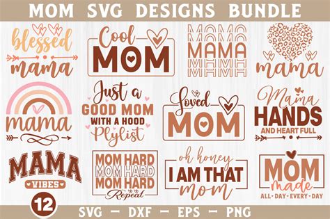 Mothers Day Svg Bundle Mom Png Bundle Graphic By Smartsvgart