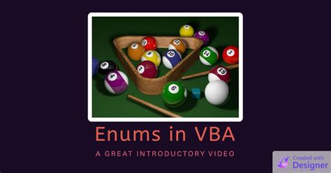 Enums In Vba A Great 10 Minute Introductory Video