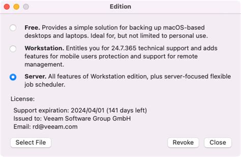 Revoking License Veeam Agent For Mac User Guide