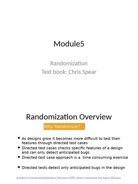Systemverilog Module5 Randomization Pdf Computer Programming