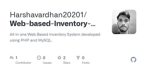 Github Harshavardhan20201web Based Inventory Management System All