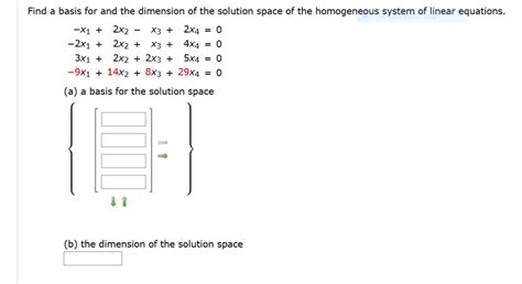 Solved Find A Basis For And The Dimension Of The Solution Chegg Com