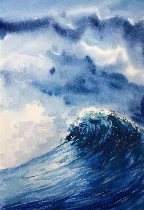 儿童画星辰大海水粉 星辰大海的绘画图片 用颜料画大海与天空 第15页 大山谷图库