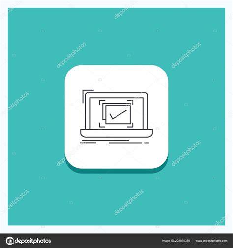 Button System Monitoring Checklist Good Line Icon Turquoise Background Stock Vector Image By