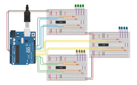 Circuit Design Tres Motores Paso A Paso Tinkercad