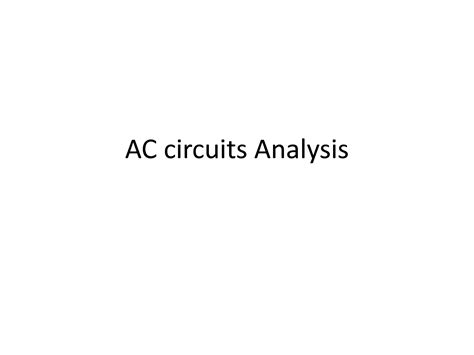 SOLUTION Ac Circuit Analysis Studypool