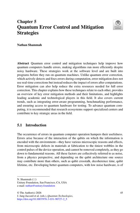 Pdf Quantum Error Control And Mitigation Strategies