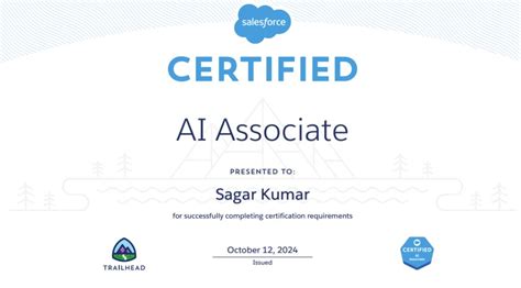 Im Excited To Announce That Ive Completed The Salesforce Ai Associate Certification A Huge
