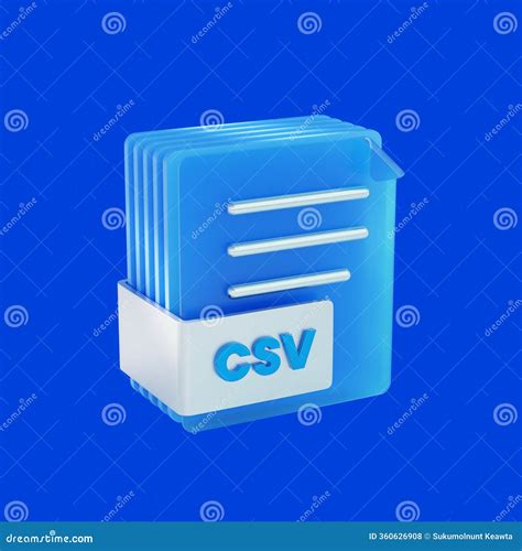 A 3d Files Icon With A Prominently Displayed Csv Sign Stock Illustration Illustration Of
