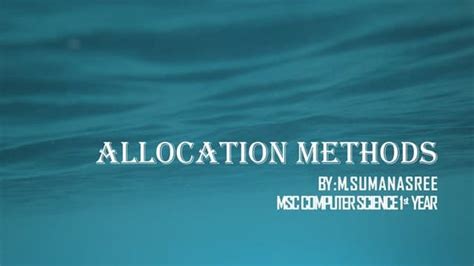 Directory Implementation And Allocation Methods Pptx Data Storage And Warehousing Computing