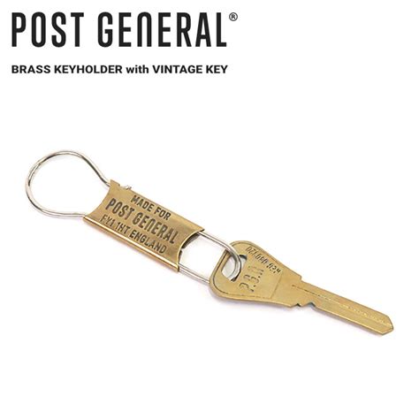 POST GENERAL ポストジェネラル ブラスキーホルダーウィズビンテージキー BRASS KEYHOLDER with VINTAGE