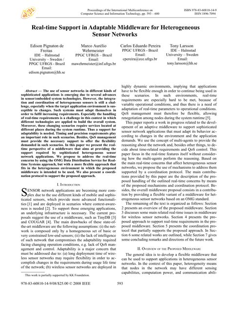 Pdf Real Time Support In Adaptable Middleware For Heterogeneous Sensor Networks