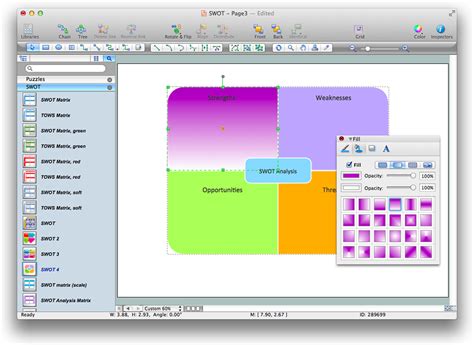 Creating Swot Analysis Template Conceptdraw Helpdesk Swot Matrix Images