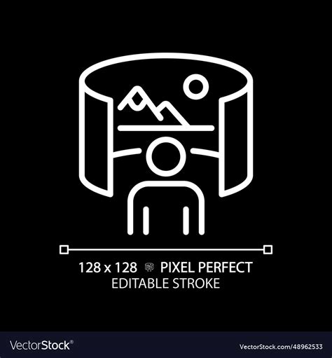 2d Thin Linear White Virtual Landscape Image Icon Vector Image