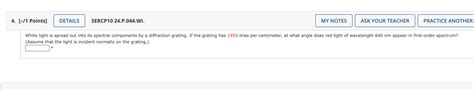 Solved 4 [ 1 Points] Details Sercp10 24 P 044 Wi My Notes