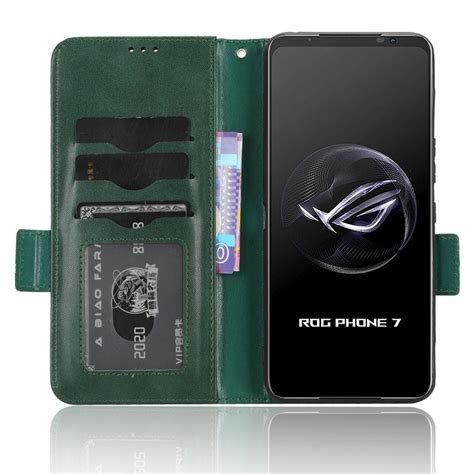 For Asus Rog Phone Symmetrical Triangle Pattern Leather Phone Case Green Alexnld Com