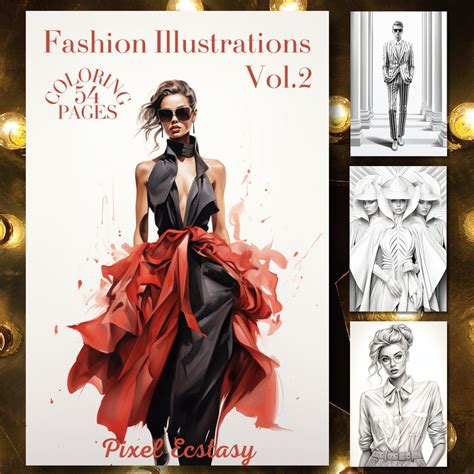 Fashion Illustrations Coloring Bundle Pixel Ecstasy