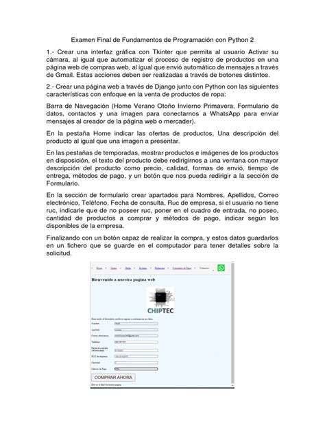 Examen Final De Fundamentos De Programación Con Python 2 Pdf
