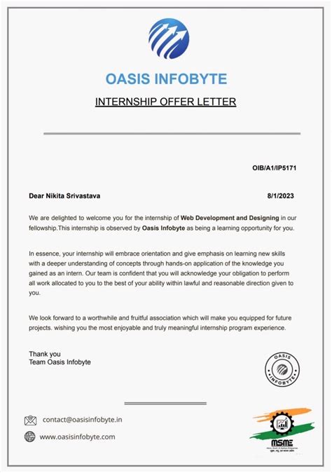 Nikita Srivastava On Linkedin Oasisinfobyte Oasisinfobyte