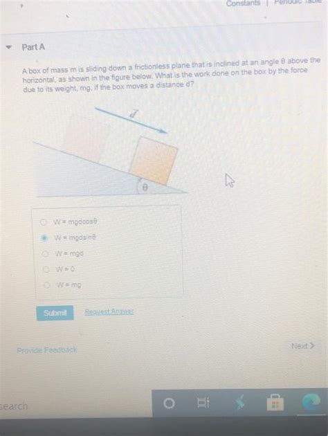 Solved Constants Part A A Box Of Mass Mis Sliding Down A