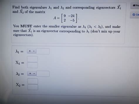 Solved Find both eigenvalues λ and λ and corresponding Chegg com