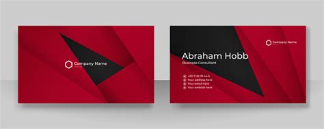 현대 우아한 간단한 깨끗한 빨간색과 검은 색 명함 디자인 벡터 템플릿 창조적 인 전문 기술 기업 스타일 0명에 대한 스톡 벡터