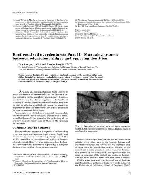 Root Retained Overdentures