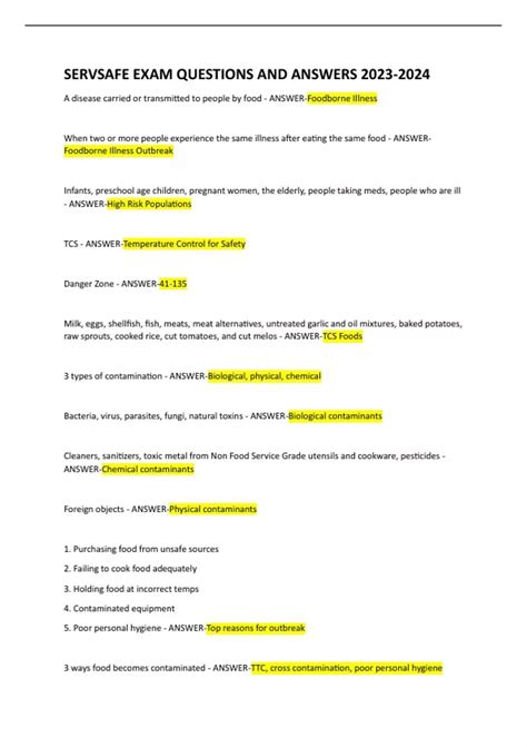 Servsafe Exam Questions And Answers Servsafe Manager Stuvia Us