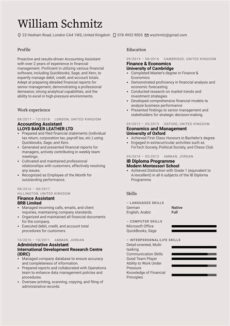 Account Assistant Job Description For Resume
