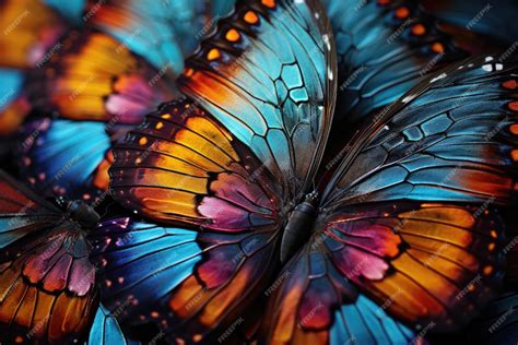 Premium Ai Image Vivid Patterns Of Butterfly Wings Up Close
