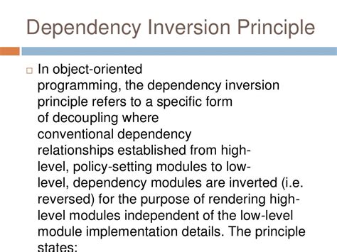 dependency inversion principle