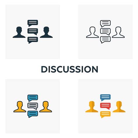 Premium Vector Discussion Icon Set Four Elements In Diferent Styles