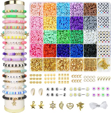 Redtwo 3400 Pcs Clay Beads Bracelet Making Kit Friendship