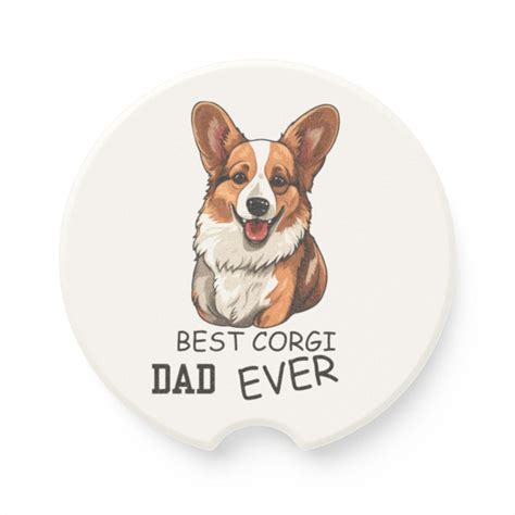 Corgi Dad Car Accessories Interior Coaster Soapstone Drink Holder Auto