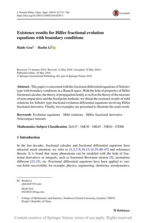Existence Results For Hilfer Fractional Evolution Equations With Boundary Conditions Request Pdf