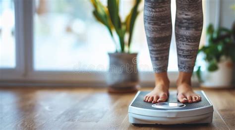 Close Up Of A Woman Standing On A Scale Stock Image Image Of Close